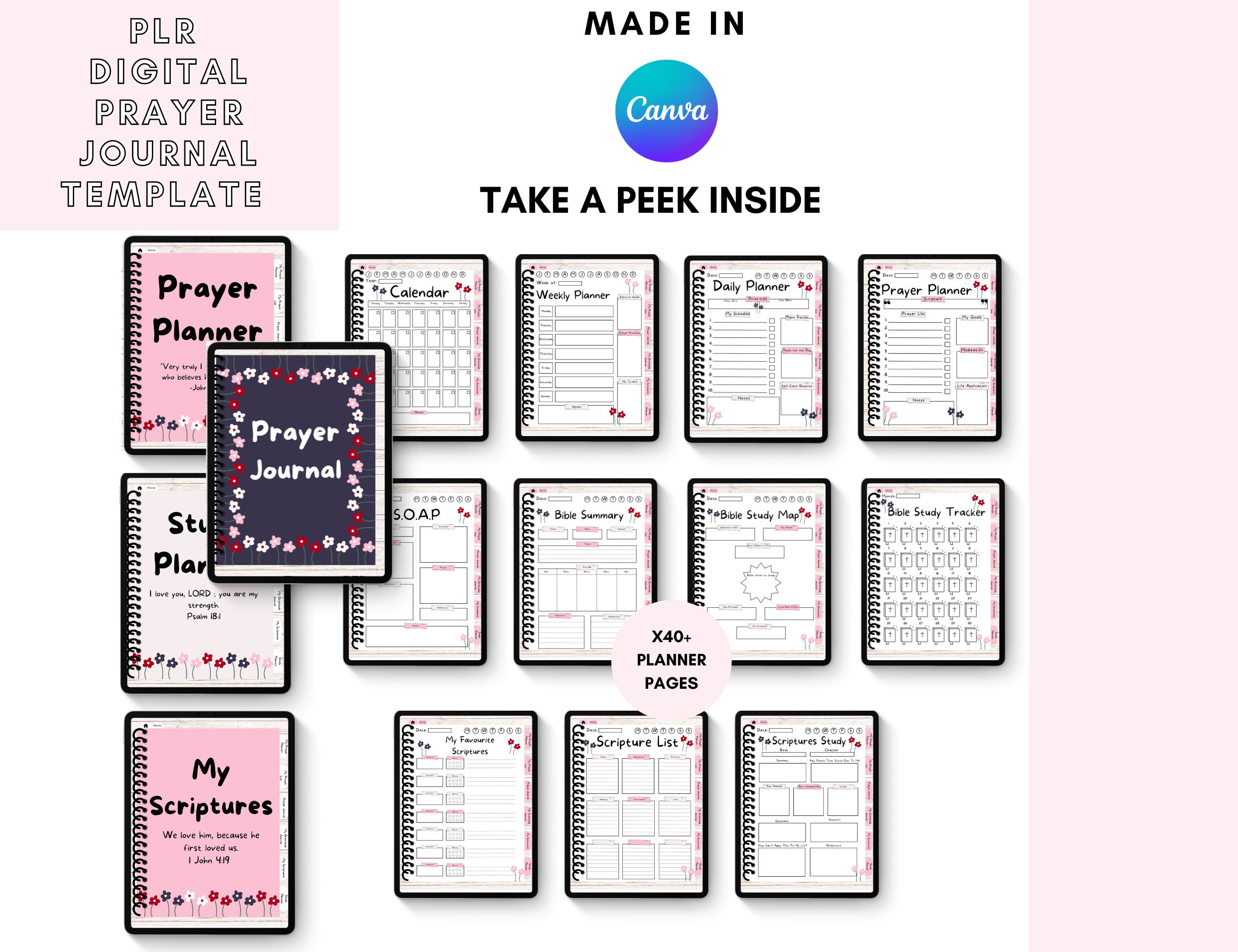 PLR Canva Digital Planner Bundle Templates, PLR Planner Templates ...