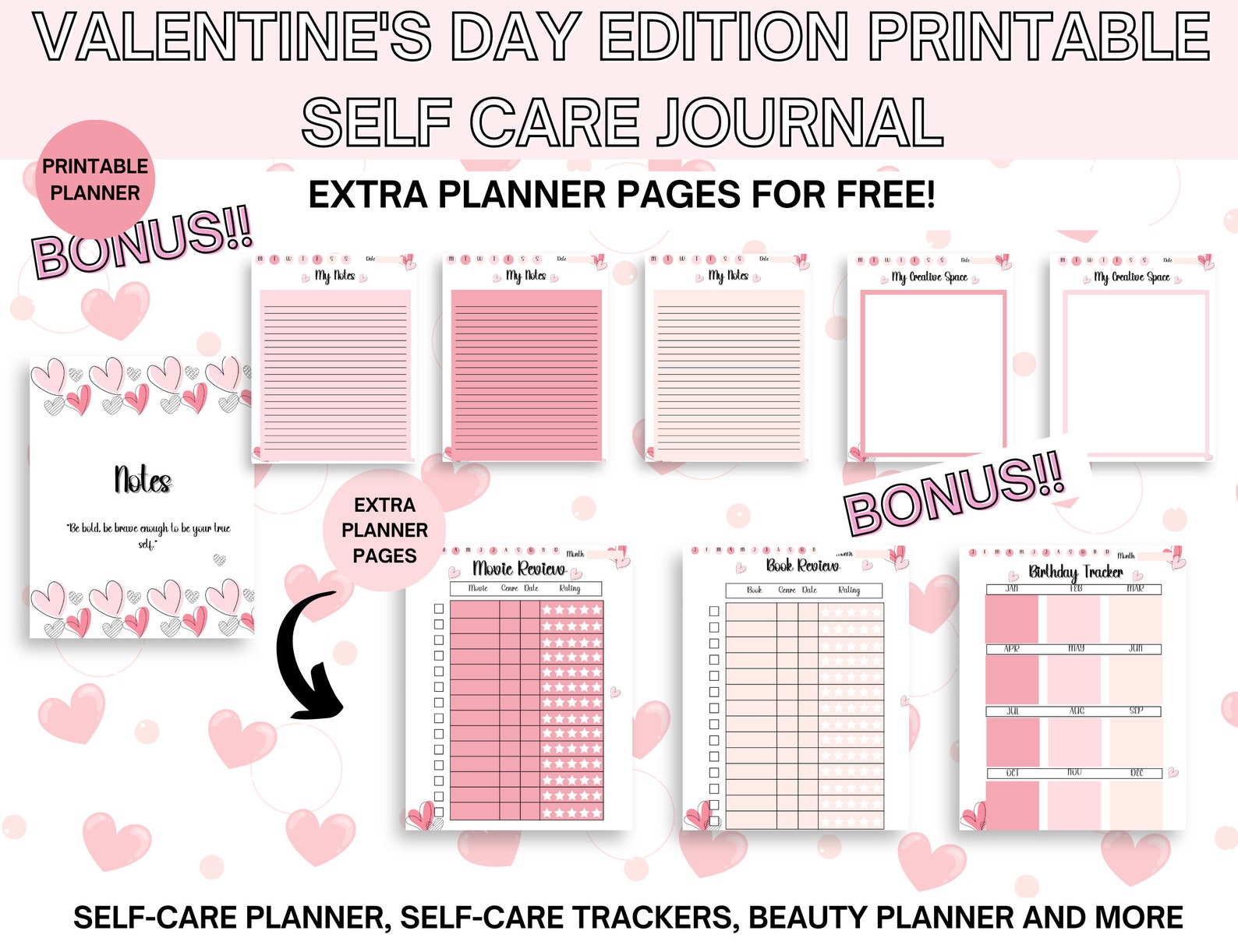 Self Care Planner Printable: Valentine's Day Self Love Journal ...