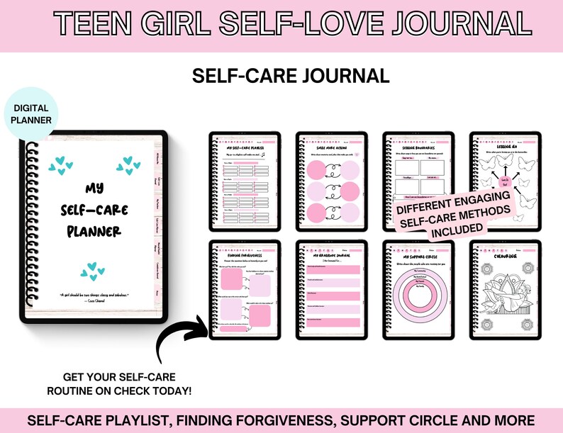 Teen Self-love Journal, Teen Mental Health & Teen Self-care Planner ...