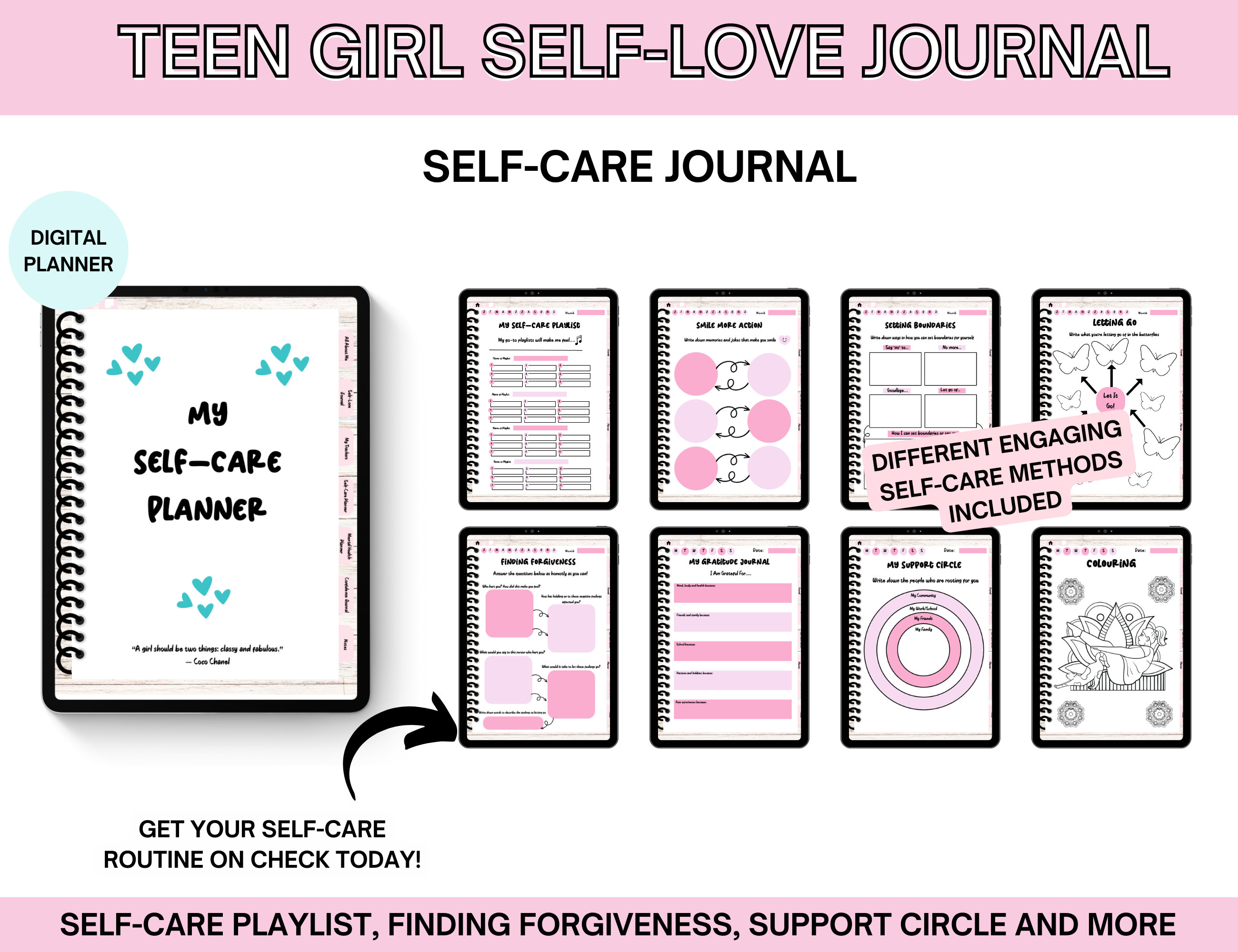 Teen Self-love Journal, Teen Mental Health & Teen Self-care Planner ...