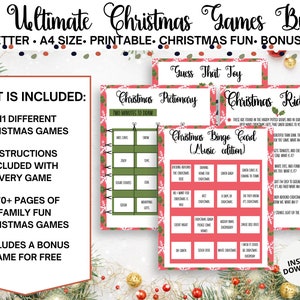 11 Christmas Games Bundle, Christmas Printable Games for Kids and ...
