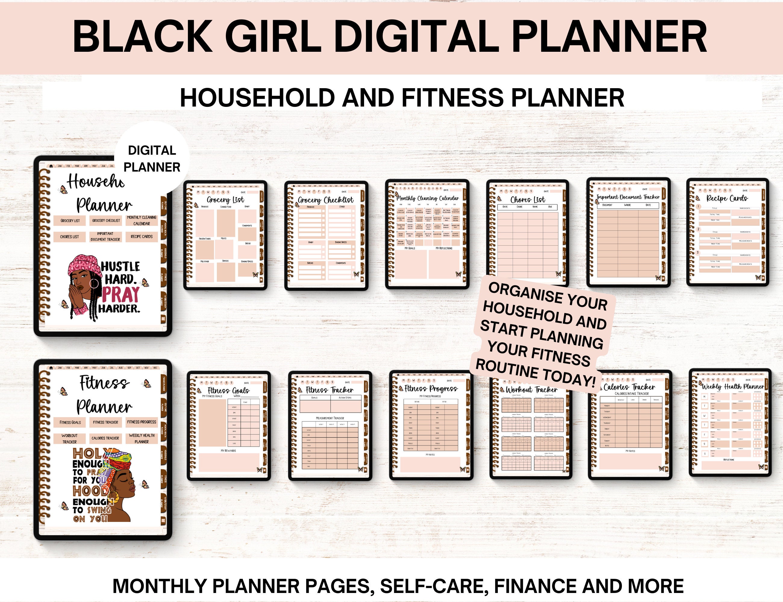 Black Girl Digital Planner Bundle, Black Girl Magic Digital Planner ...
