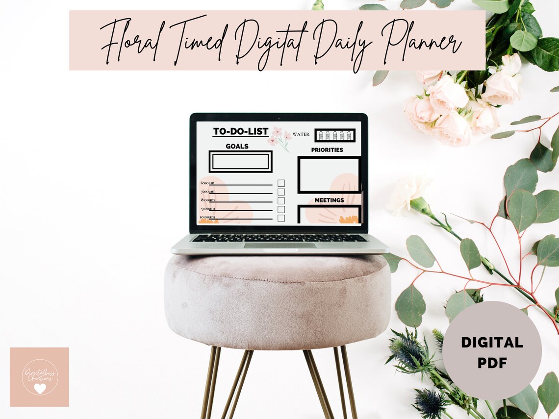 Digital Timed Daily Planner, Fillable PDF Daily Planner, Daily Planner ...
