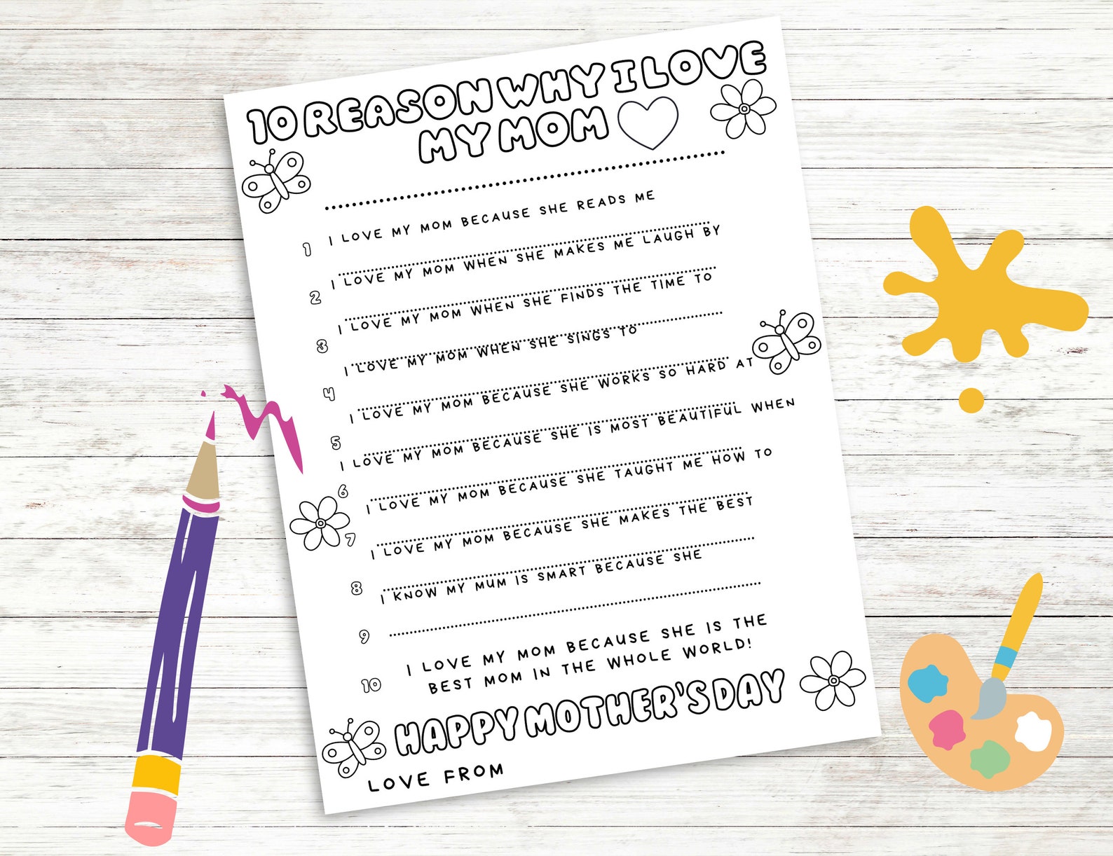 Printable Mothers Day Coloring Pages, Mothers Day Poem and Happy ...
