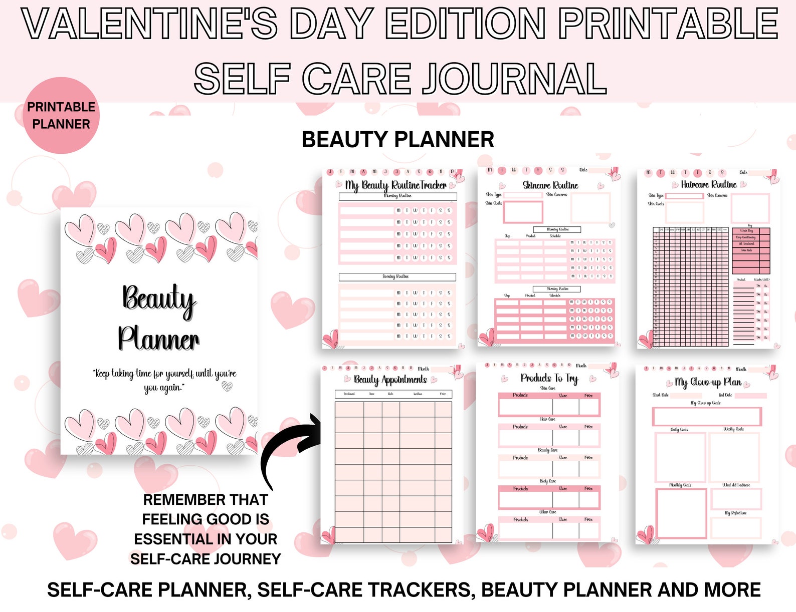Self Care Planner Printable: Valentine's Day Self Love Journal ...