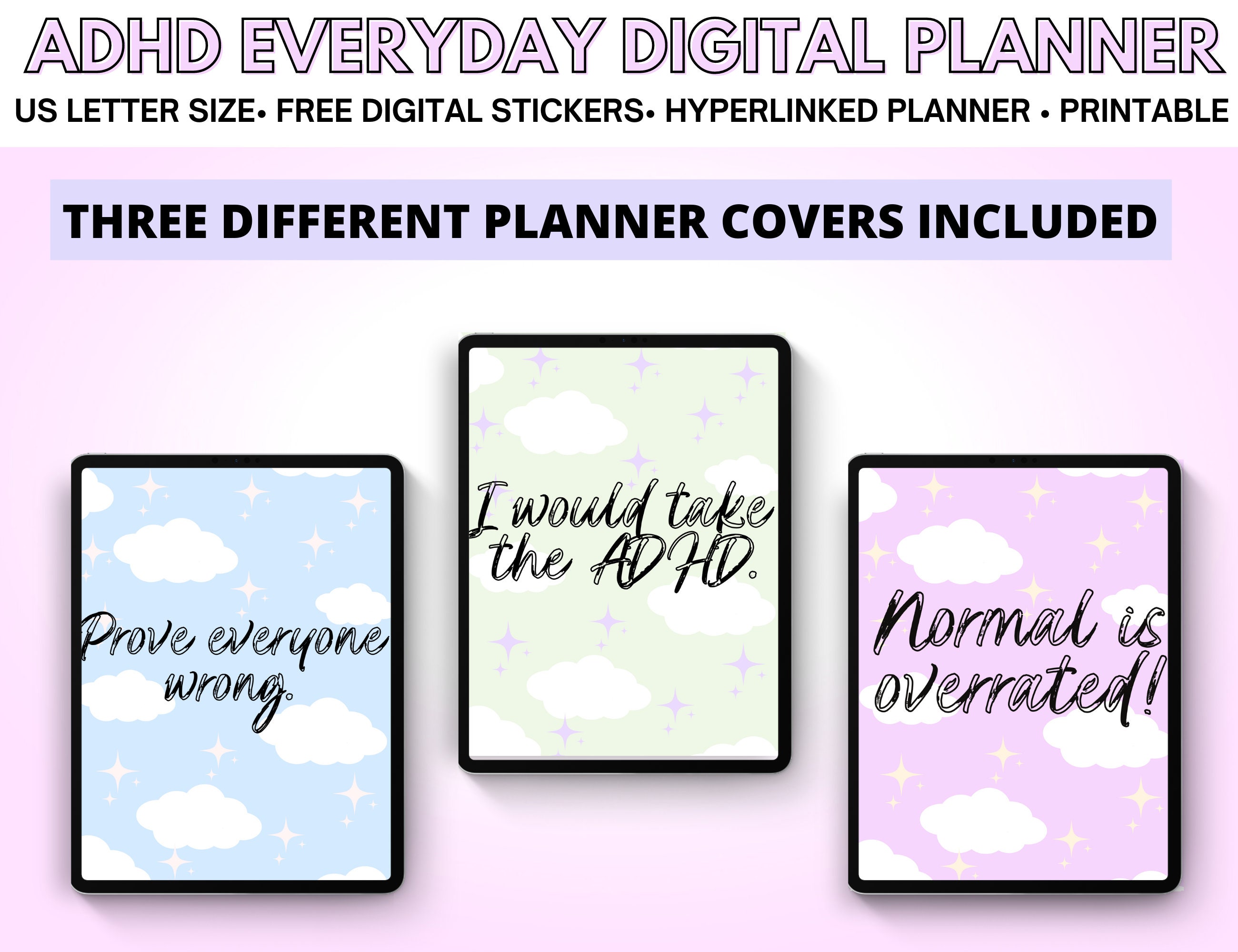 Pastel ADHD Digital Planner ADHD Planner for Goodnotes - Etsy