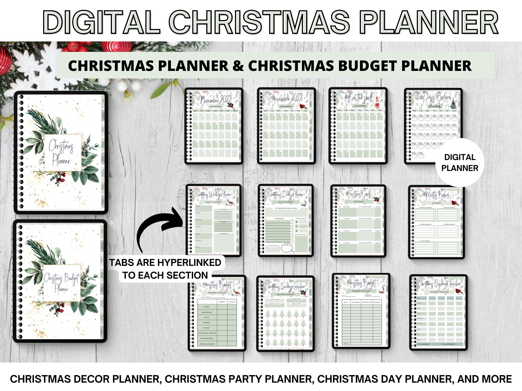 Christmas Digital Planner 2022, Plan and Organise Your Holidays With ...