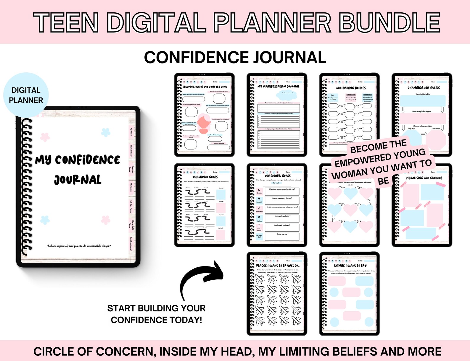 Teen Digital Planner, Teen Mental Health, Teen Self-care & Teen Self ...