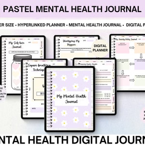 Digital Mental Health Journal Bundle, Anxiety Journal With Worksheets ...