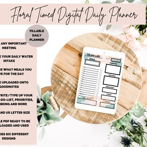Digital Timed Daily Planner, Fillable PDF Daily Planner, Daily Planner ...