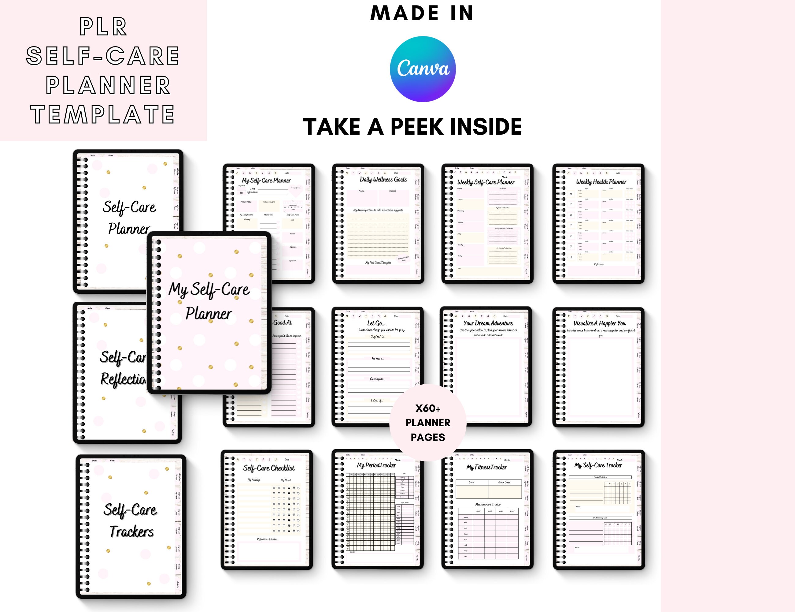 PLR Canva Digital Planner Bundle Templates, PLR Planner Templates ...