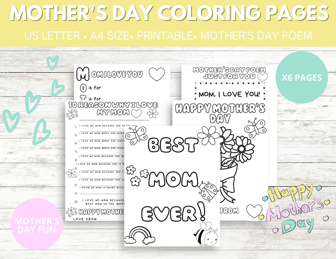Printable Mothers Day Coloring Pages, Mothers Day Poem and Happy ...
