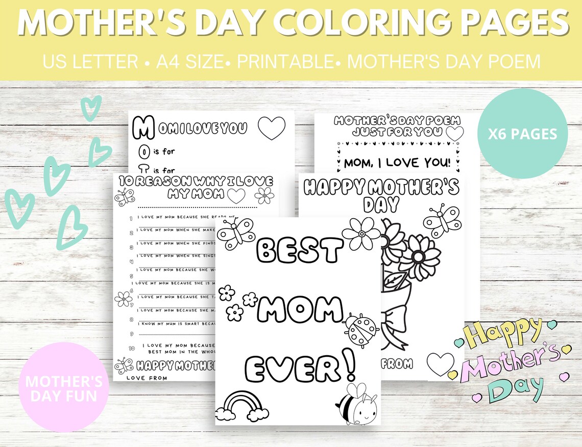 Printable Mothers Day Coloring Pages, Mothers Day Poem and Happy ...