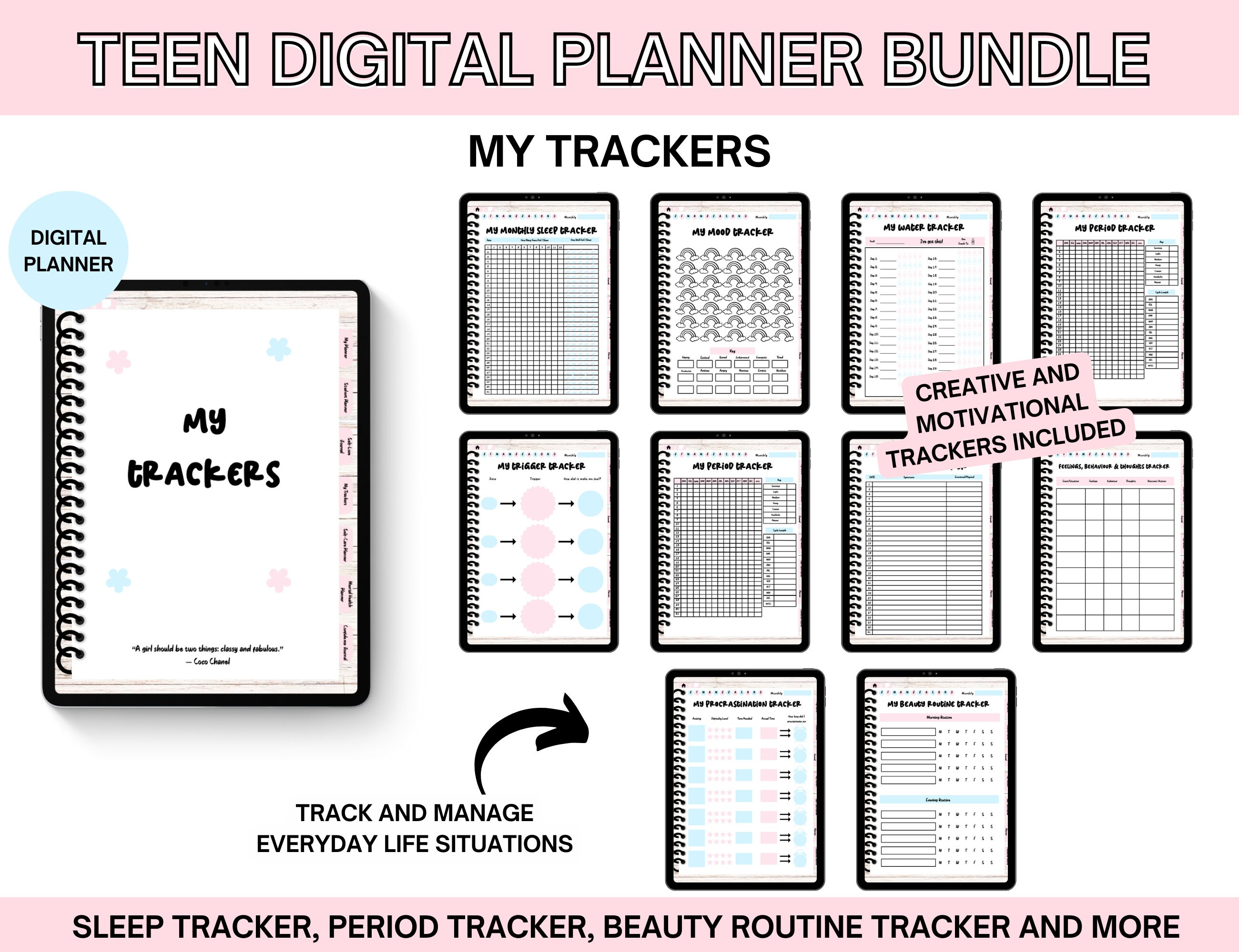 Teen Digital Planner, Teen Mental Health, Teen Self-care & Teen Self ...