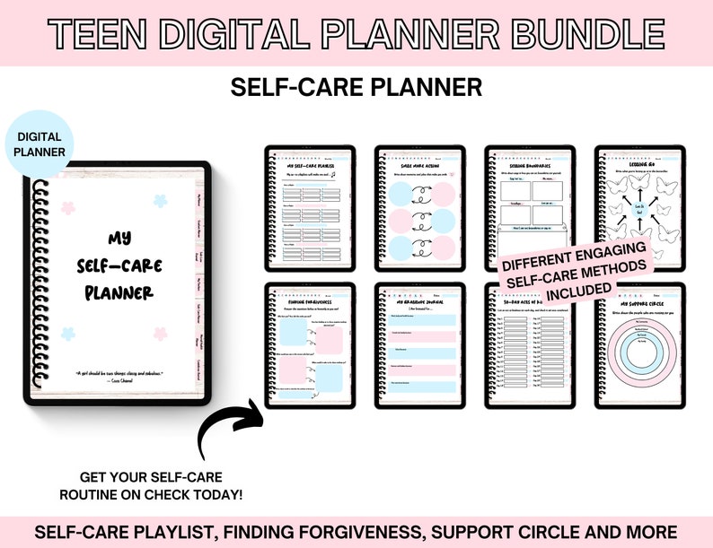 Teen Digital Planner, Teen Mental Health, Teen Self-care & Teen Self ...