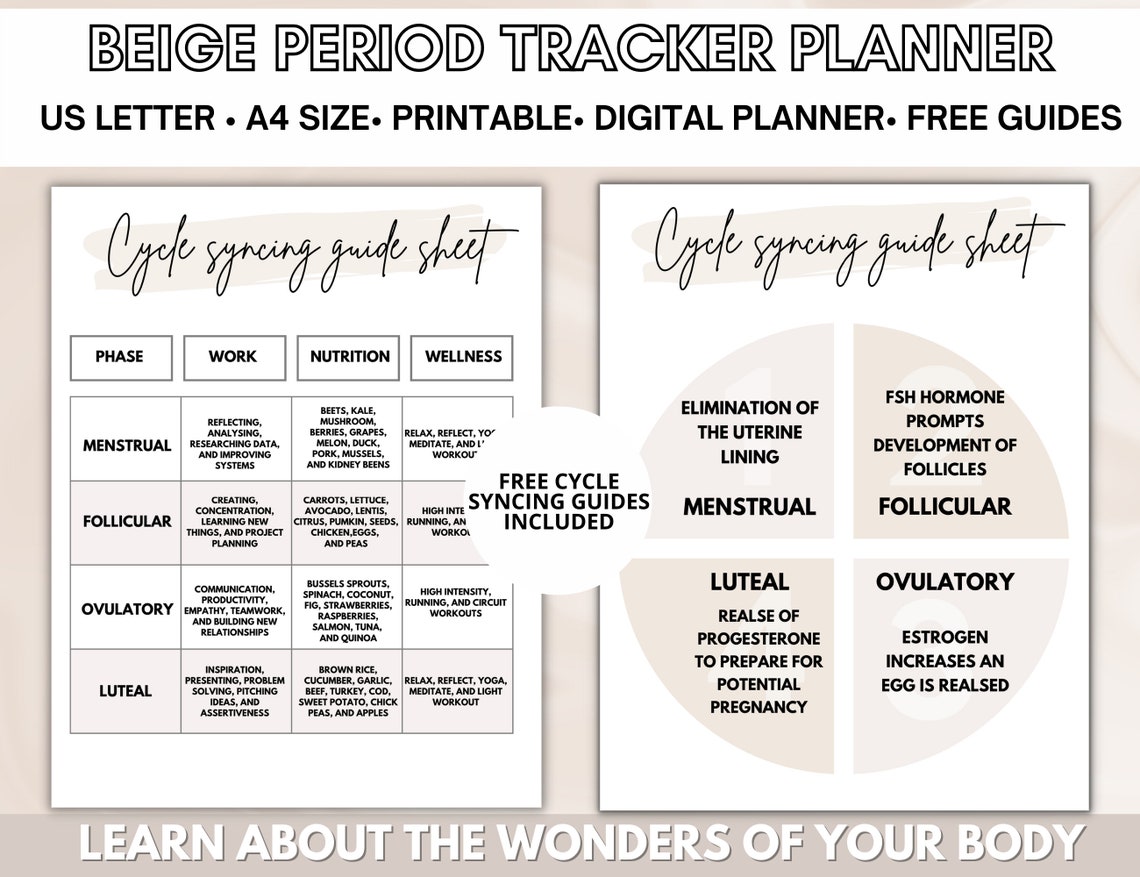 Period Tracker Printable Planner Journal Your Periods With - Etsy