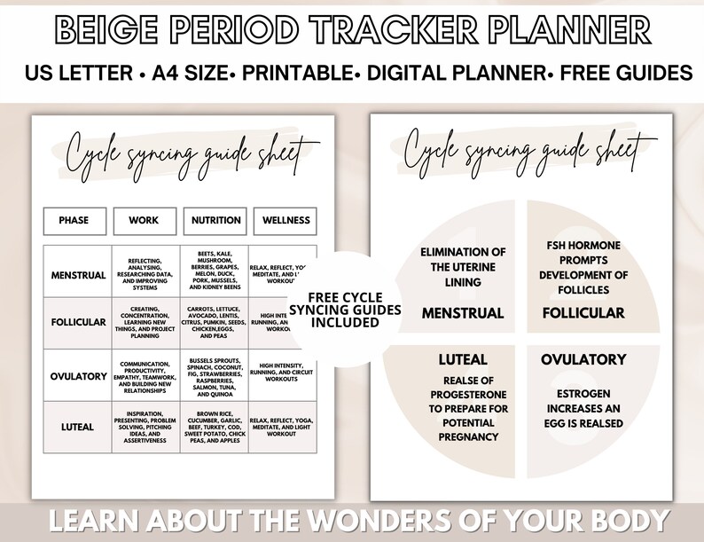 Period Tracker Printable Planner, Journal Your Periods With the ...