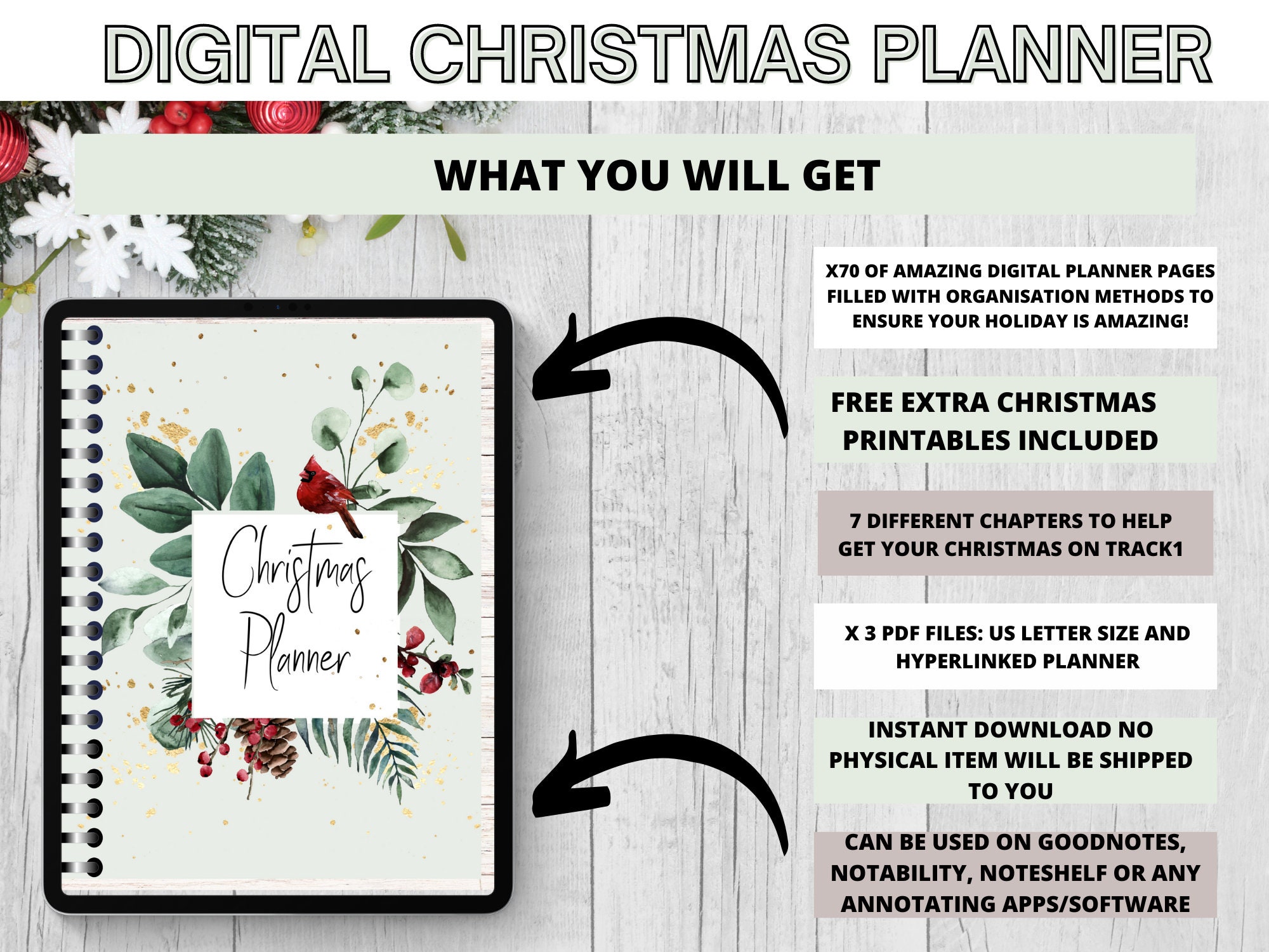 Christmas Digital Planner 2022, Plan and Organise Your Holidays With ...