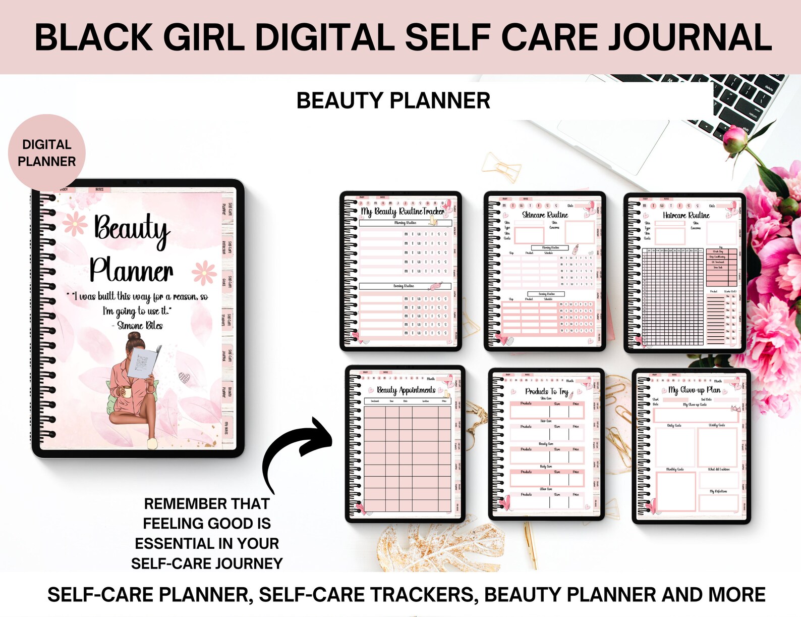 Black Girl Digital Self Care Journal, Black Girl Magic Digital Planner ...