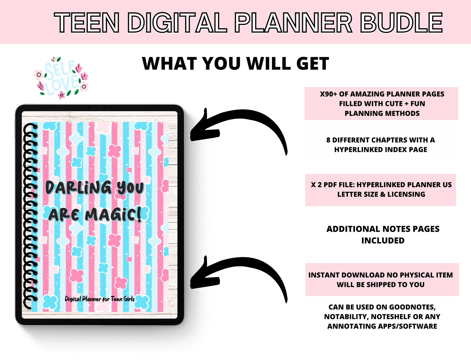 Teen Digital Planner, Teen Mental Health, Teen Self-care & Teen Self ...