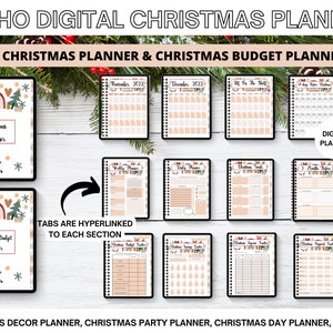Boho Christmas Digital Planner 2022, Plan and Organize Your Holidays ...