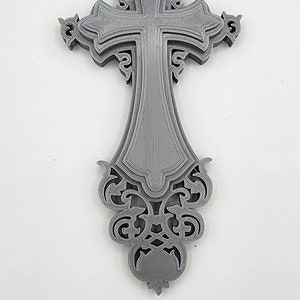 3d Printed Ornate Silver Cross - Etsy