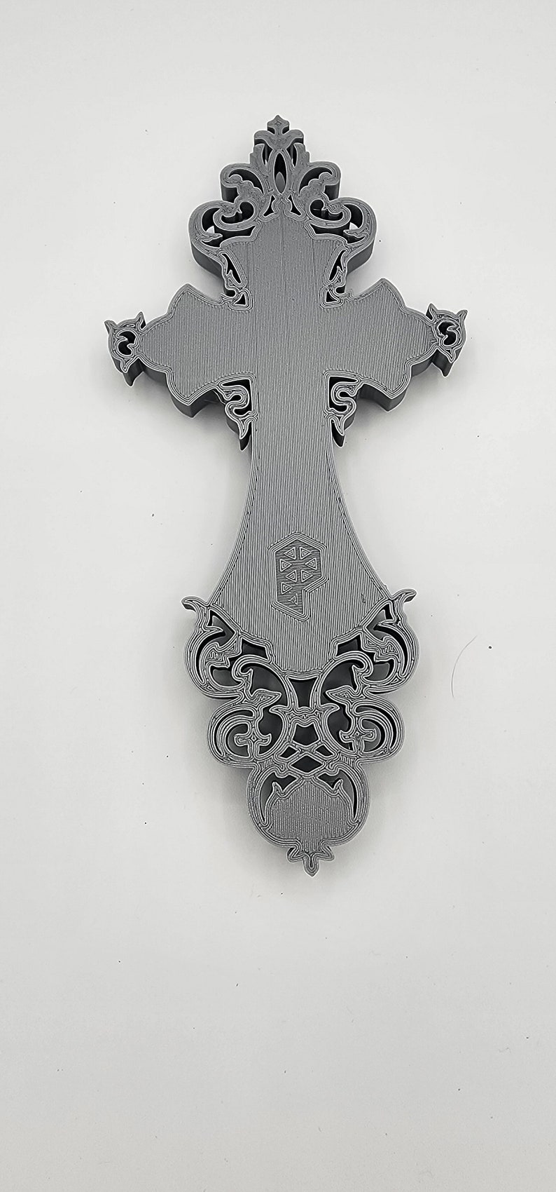 3d Printed Ornate Silver Cross - Etsy