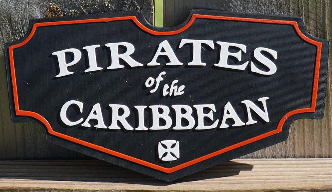 Pirates of the Caribbean Prop Sign / Handmade Plastic Replica Disney ...