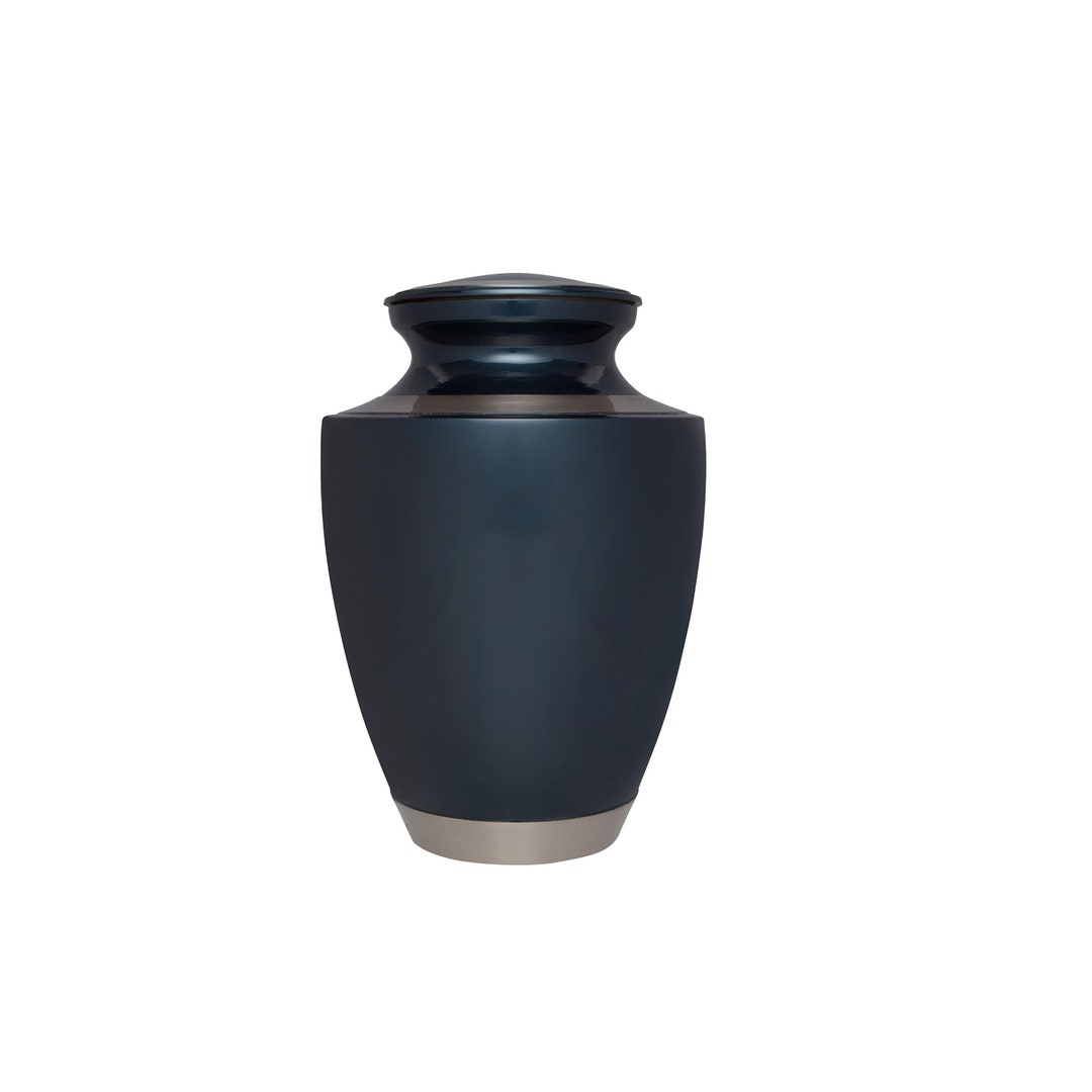 Ocean Blue Urn- Hand Made in Brass - Suitable for Cemetery Burial or ...