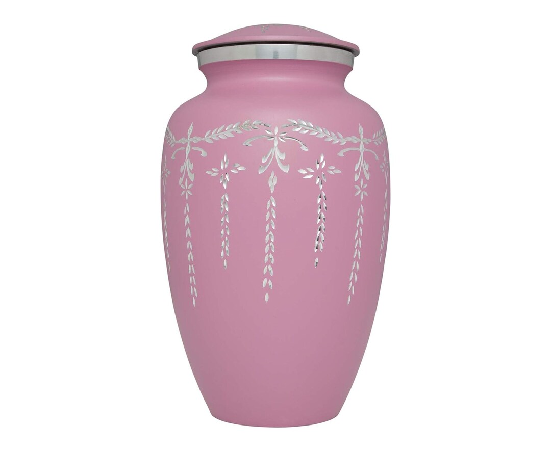 Pink Cremation Urn Colorful Funeral Urn Large Burial Urn Human Ashes Adult Size 220 Lbs Aluminum ...
