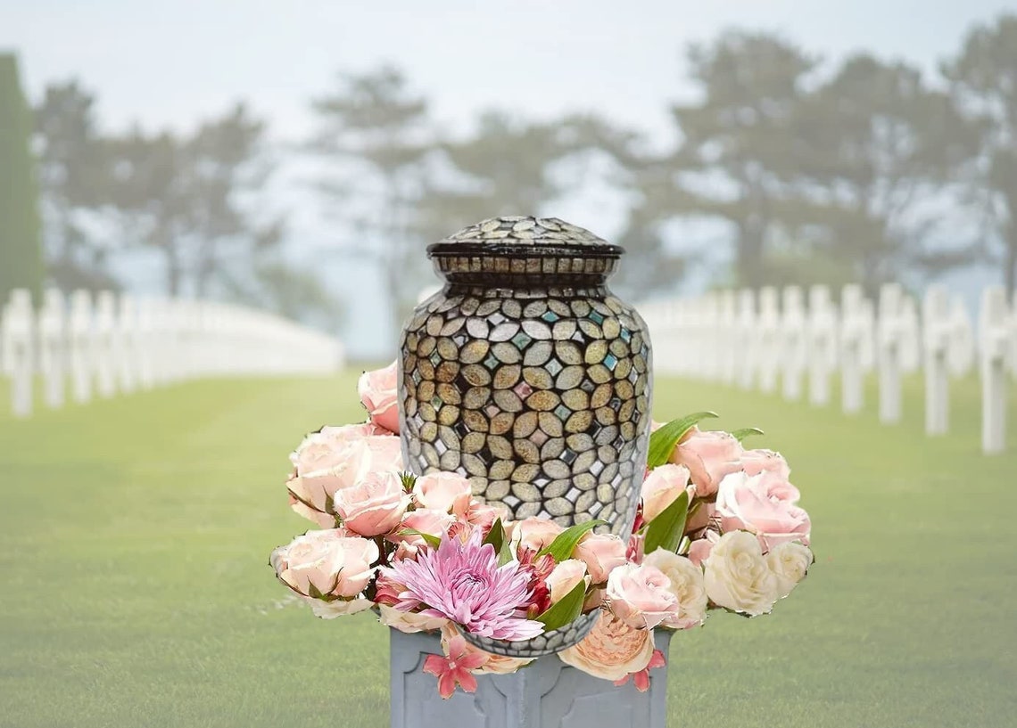 Mosaic Glass Cremation Urn Hand Made Funeral Urn for Large - Etsy
