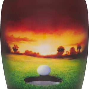 Golf Funeral Cremation Urn Hand Painted for Golfer Golfing Ball ...