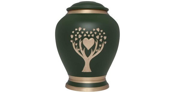 Green Cremation Urn With Tree of Life by Liliane Memorials - Etsy