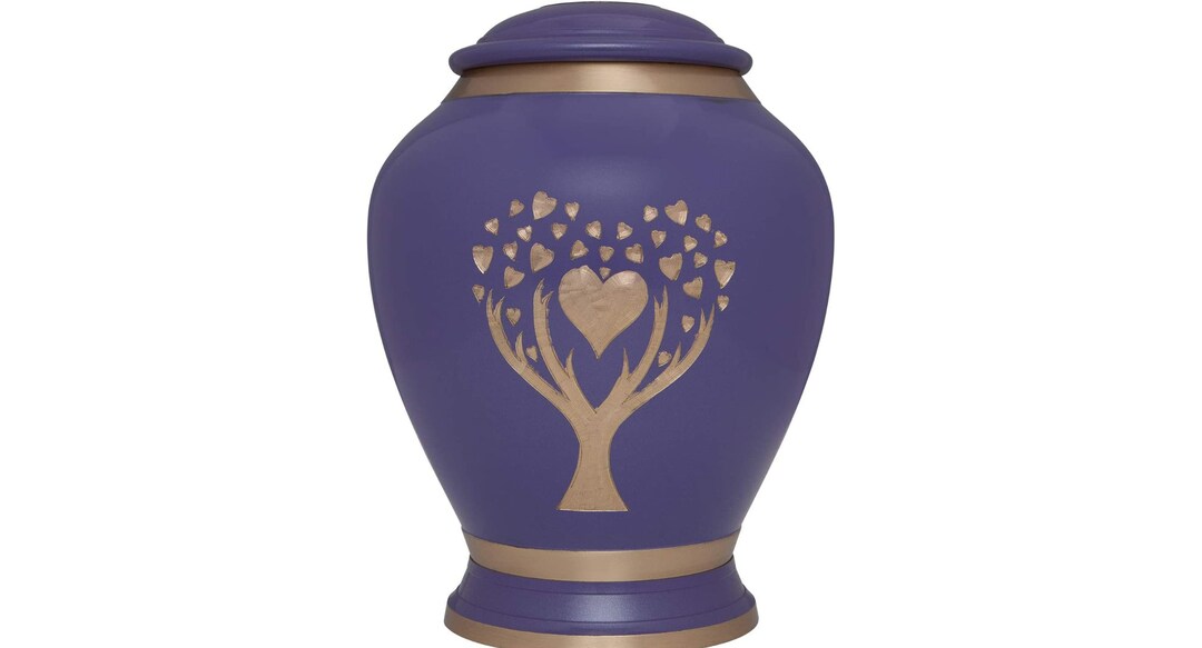 Purple Cremation Urn With Tree of Life by Liliane Memorials - Brass ...