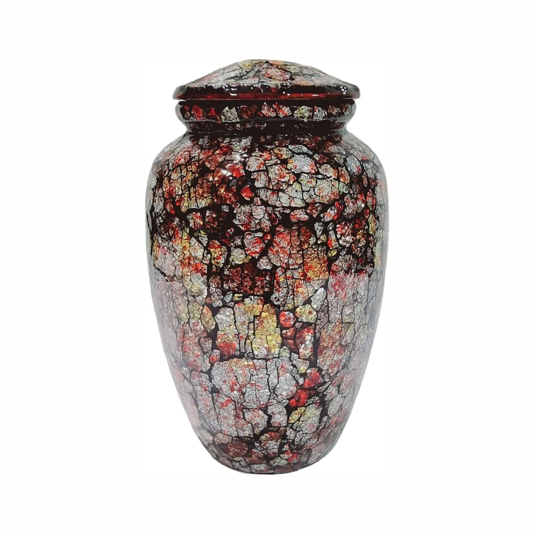 Mosaic Glass Cremation Urn - Handmade Funeral Urn - Large Adult Size ...