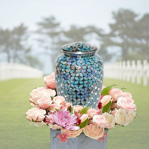 Mosaic Glass Cremation Urn Hand Made Funeral Urn for Large - Etsy