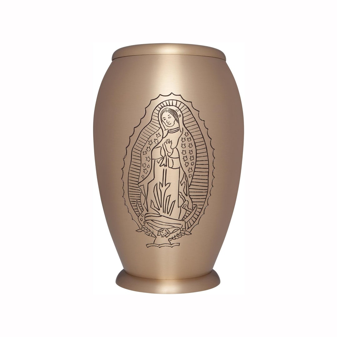 Gold Religious Catholic Virgin Mary Funeral Cremation Urn Hand Made ...