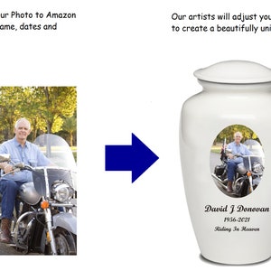 Personalized Funeral Cremation Urn - Custom Photo Urn - Upload Picture ...