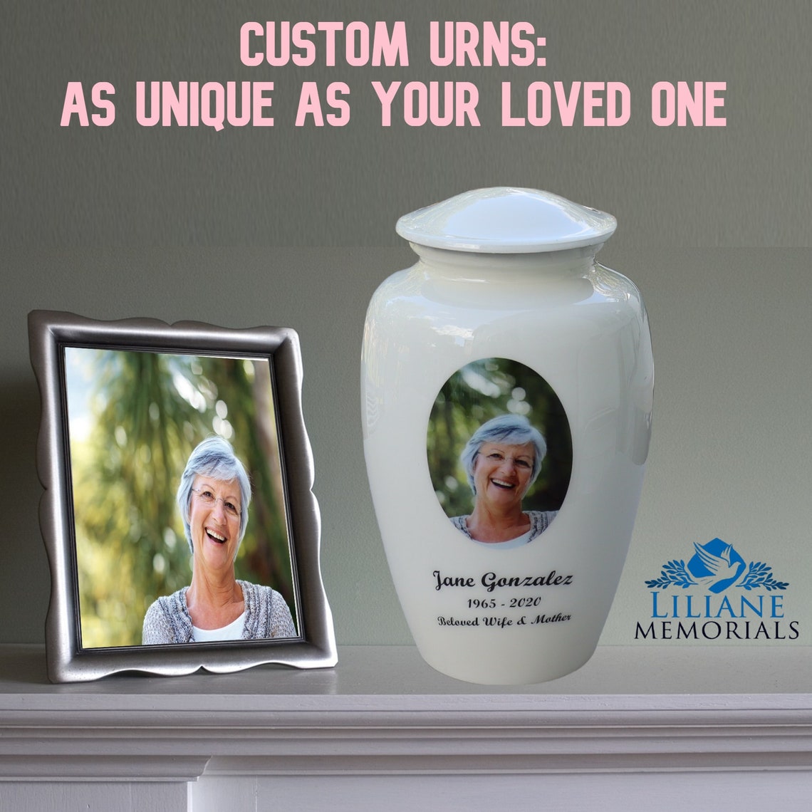Personalized Funeral Cremation Urn - Custom Photo Urn - Upload Picture ...