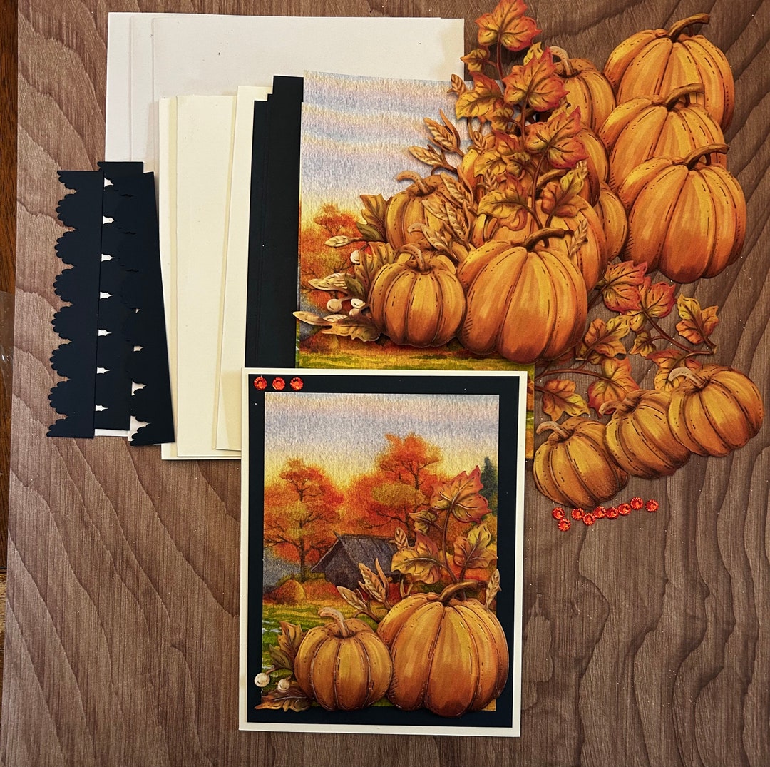 DIY Card Kit, Fall Card Kit, Pumpkin Card Cut, Thanksgiving Card Kit ...