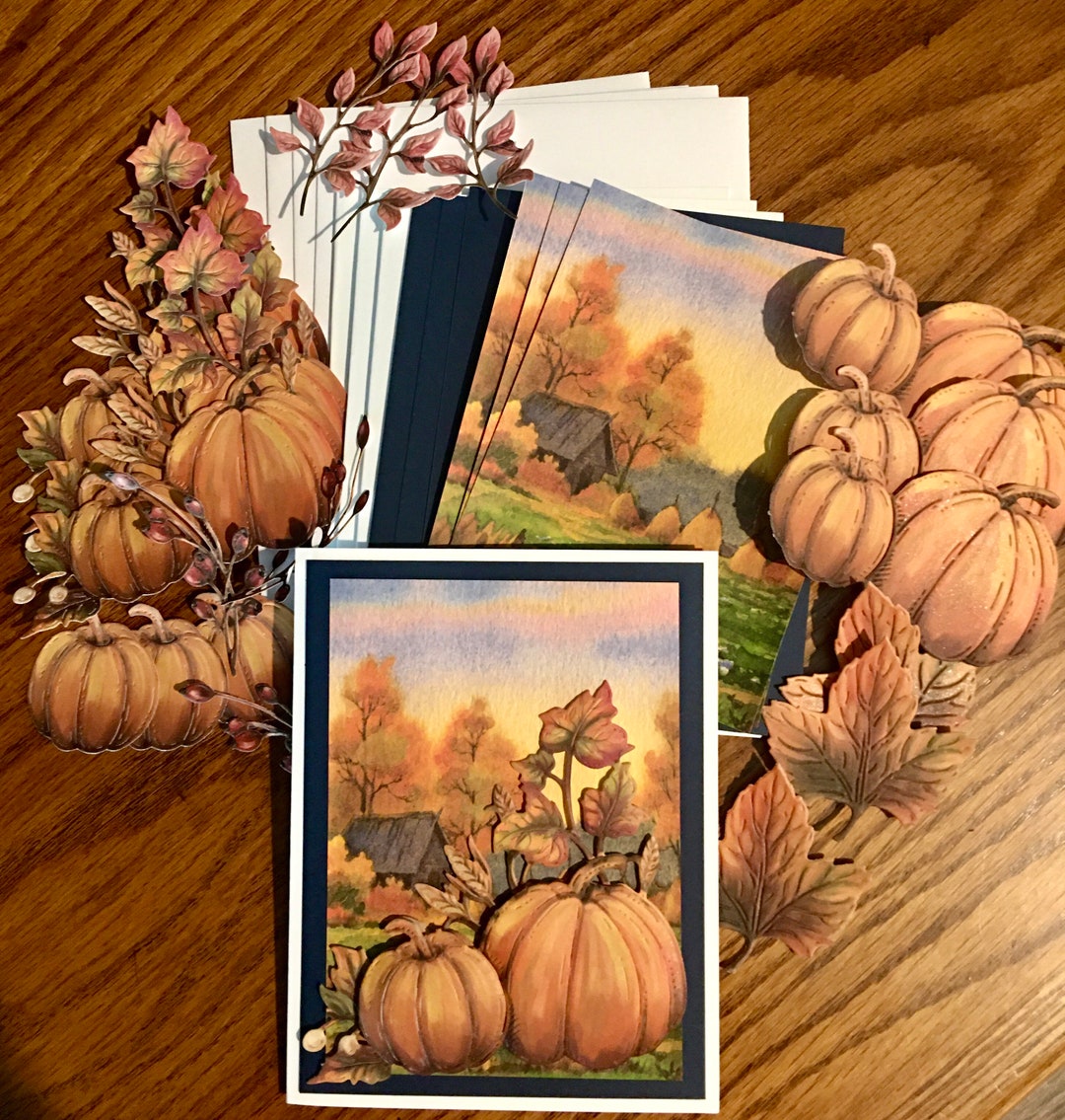 DIY Card Kit Fall Card Kit Pumpkin Card Cut Thanksgiving - Etsy