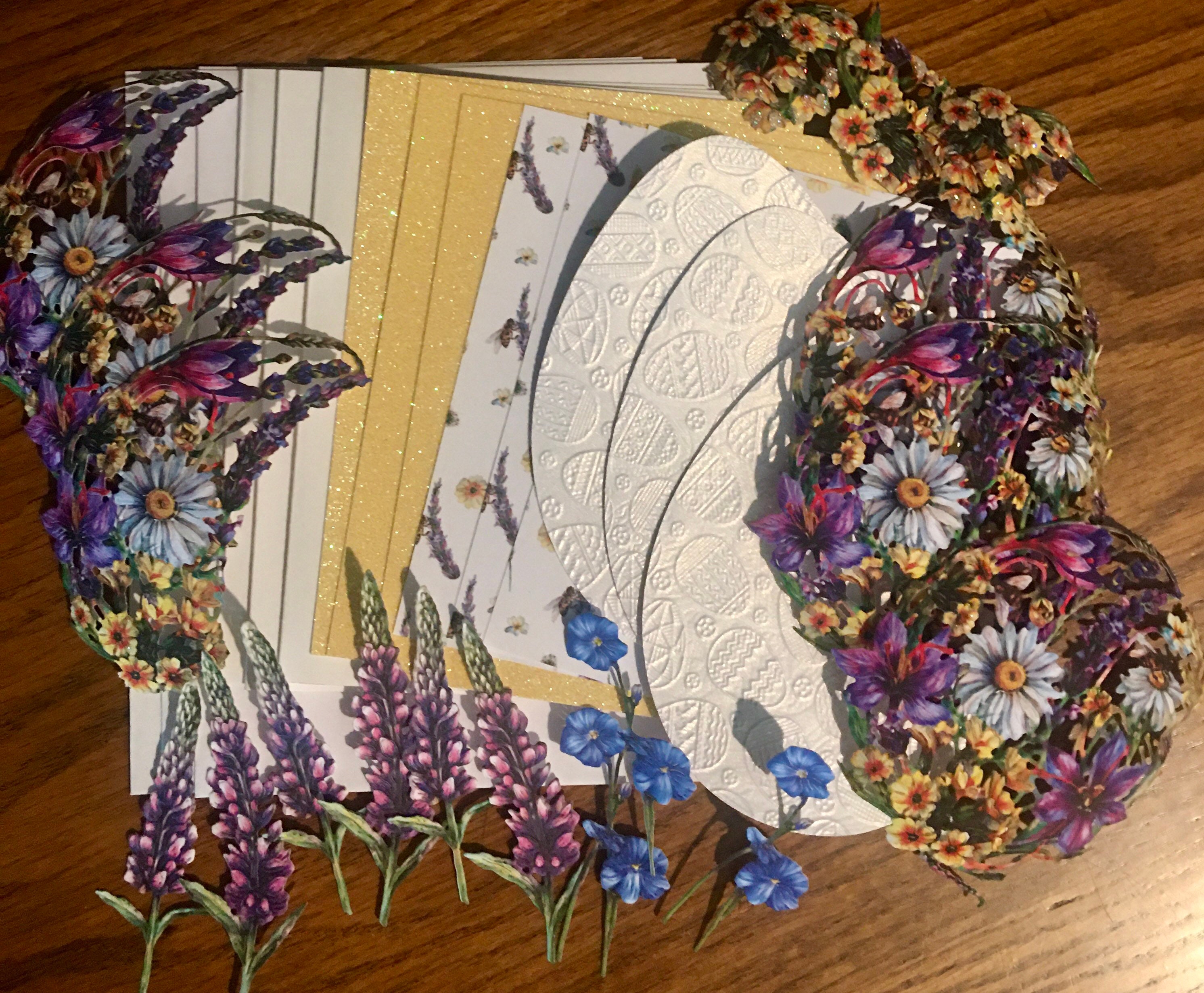 DIY Card Kit Easter Card Kit Flower Egg Spring Greeting - Etsy