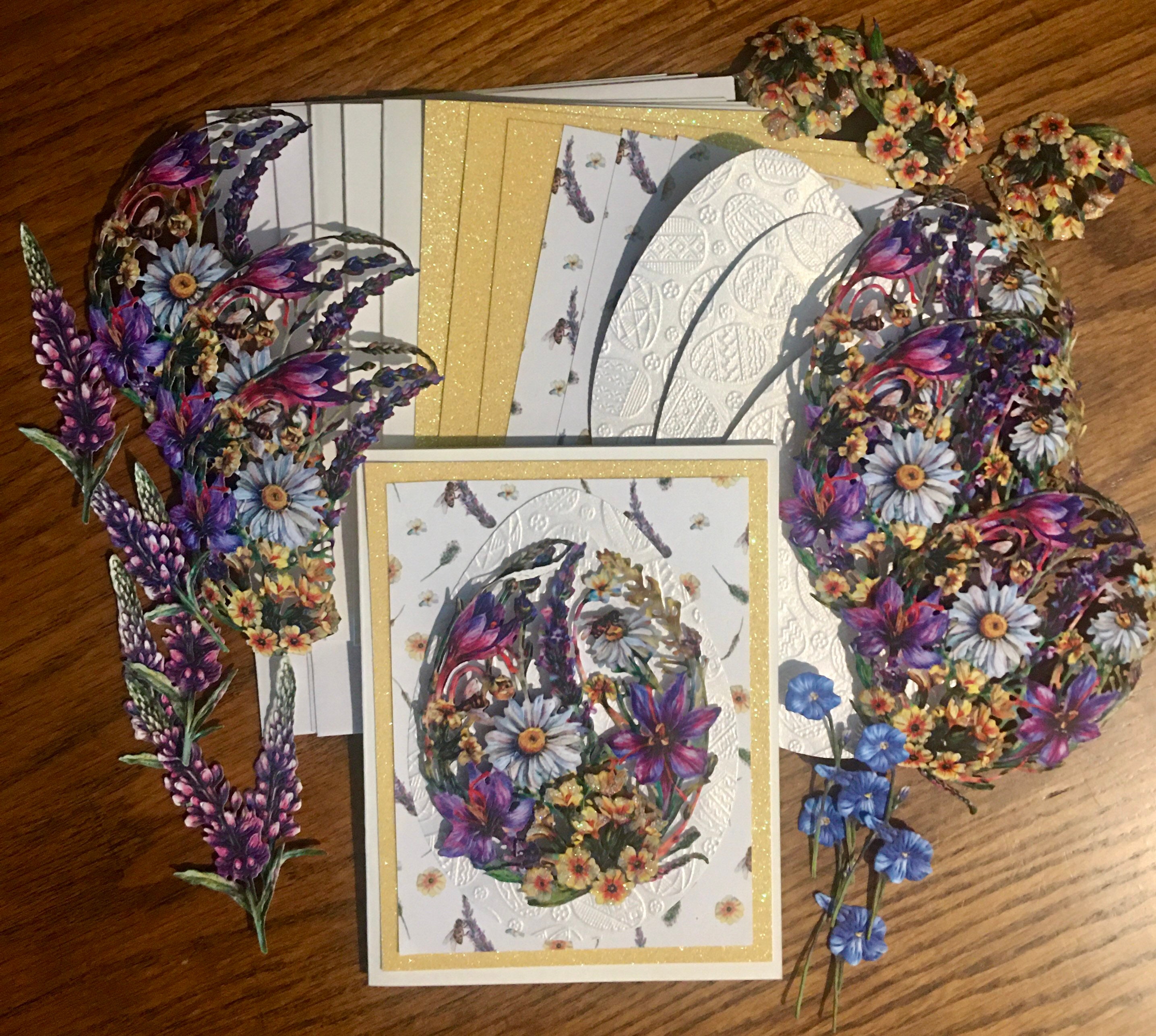 DIY Card Kit Easter Card Kit Flower Egg Spring Greeting - Etsy