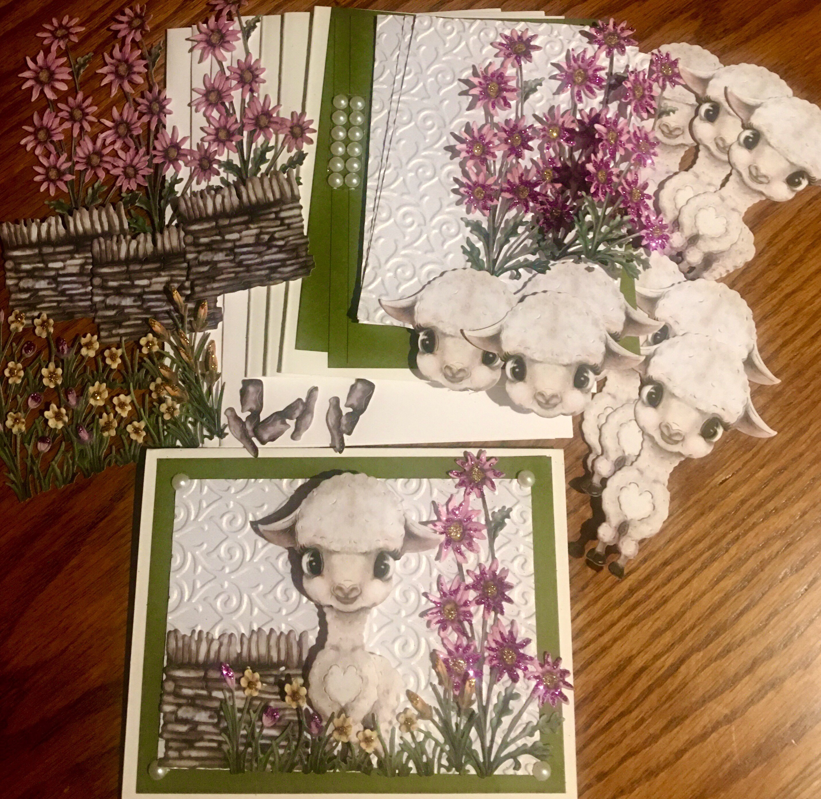 DIY Card Kit, Greeting Card Kit, Lamb Card, Birthday Card, Thank You ...