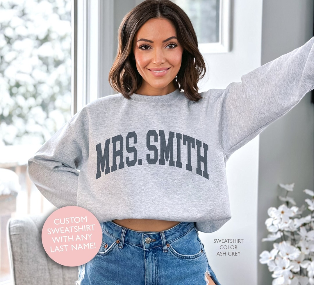 Last Name Custom Sweatshirt Faded Vintage Aesthetic Style Personalized ...