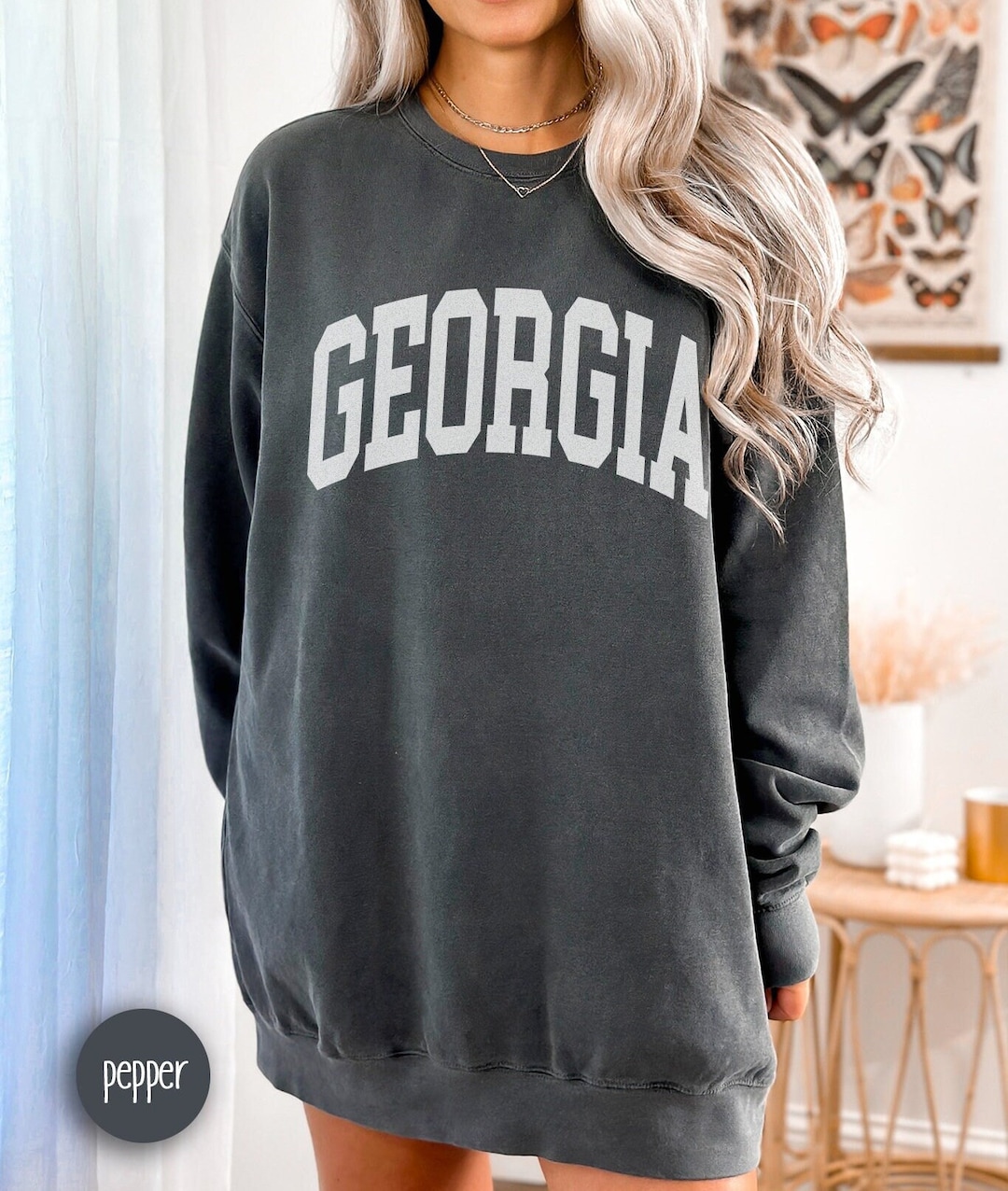 Georgia Comfort Colors® Sweatshirt Faded Vintage Aesthetic Garment-dyed ...