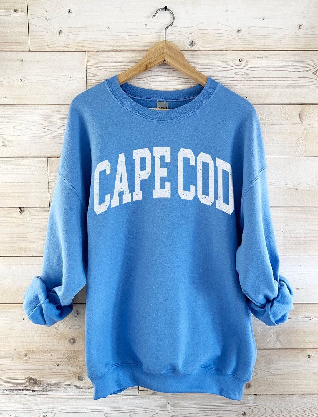 Cape Cod Beachy Sweatshirt Distressed Lettering Faded Vintage Aesthetic ...