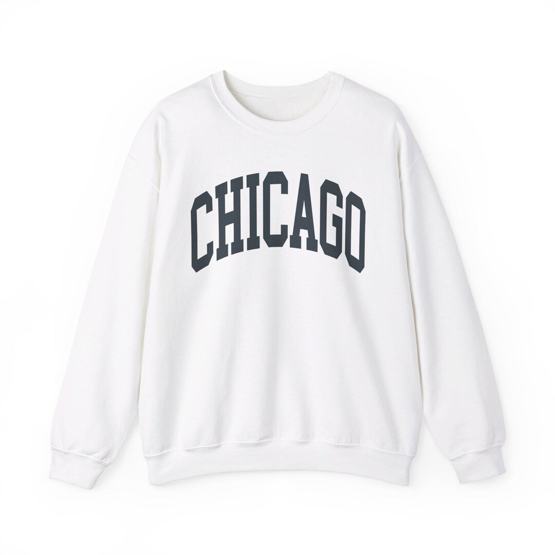 Chicago Sweatshirt Faded Vintage Aesthetic State Sweatshirt Crewneck ...