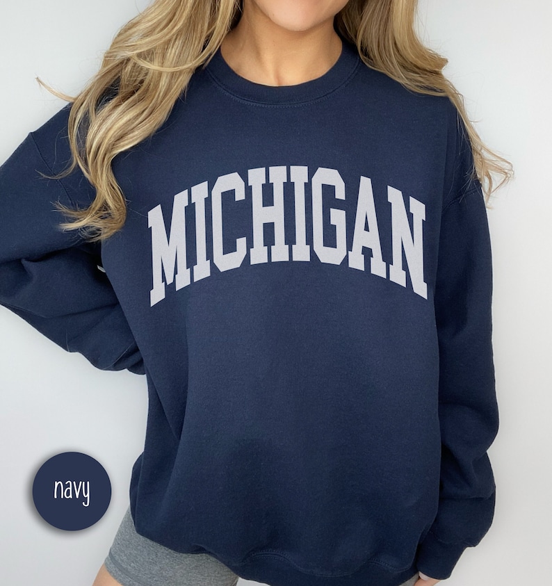 Michigan Sweatshirt Faded Vintage Aesthetic Michigan Trendy Game Day ...