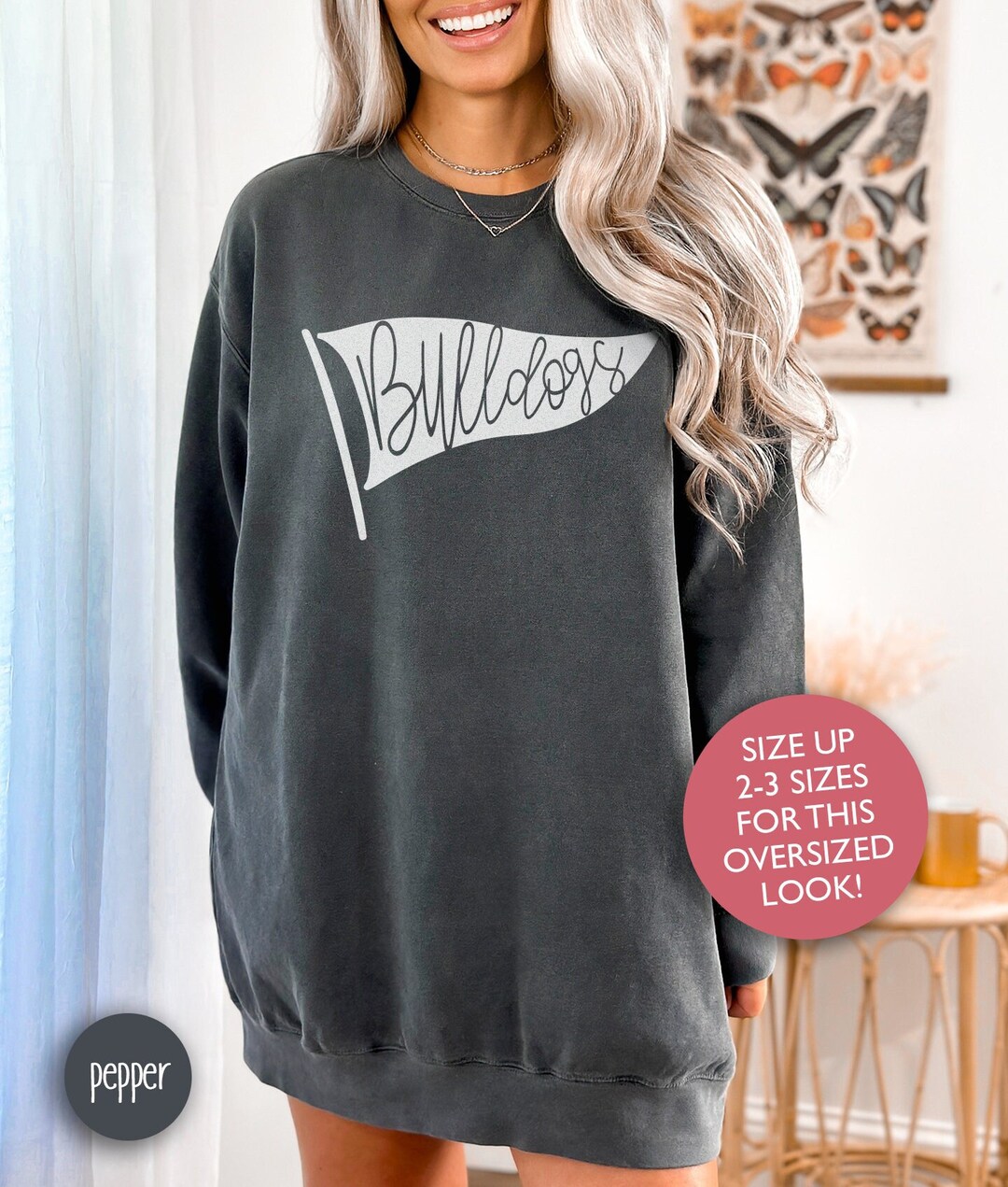 Bulldogs Sweatshirt Comfort Colors® Faded Vintage Aesthetic Bulldogs ...